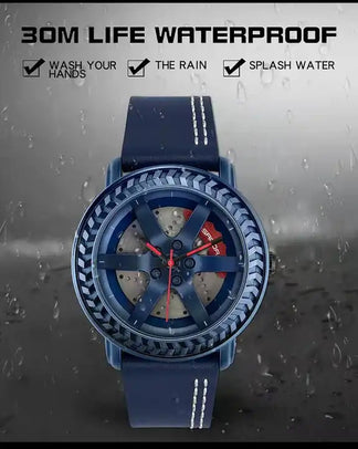 Men's Watches High Quality Quartz Spinning Waterproof Wrist Car Wheel ...